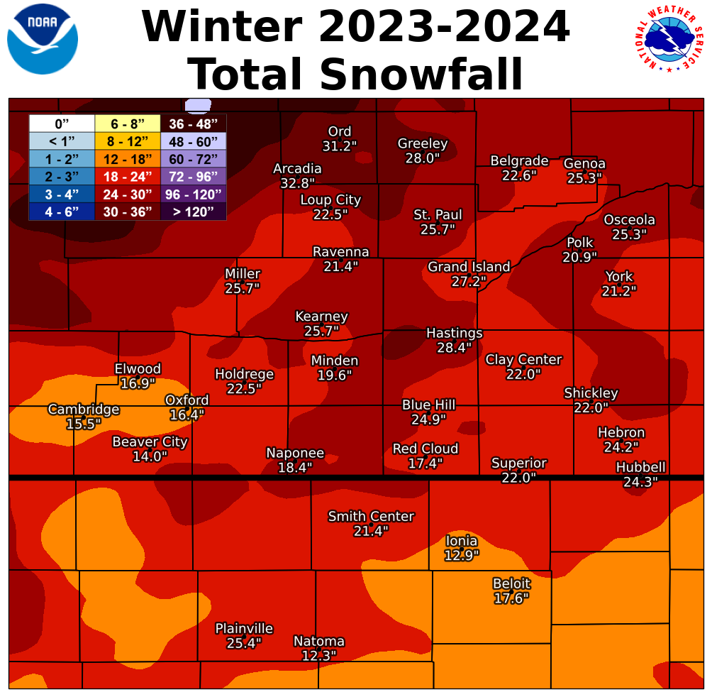 2023-2024 Seasonal Snow Summary For NWS Hastings Coverage Area ...
